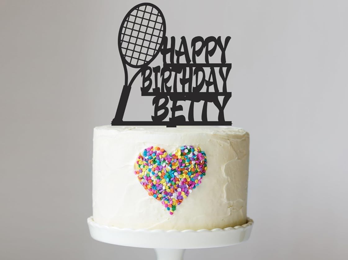Personalized Acrylic Cake Toppers, Tennis Player Cake Topper, Tennis ...
