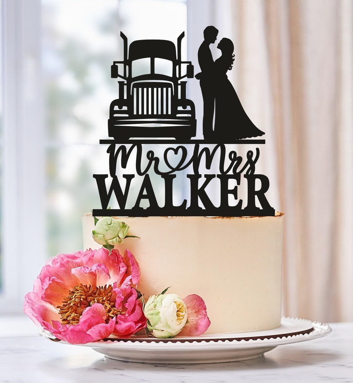 Personalized Acrylic Cake Toppers，Truck Wedding Cake Topper, Truckers ...