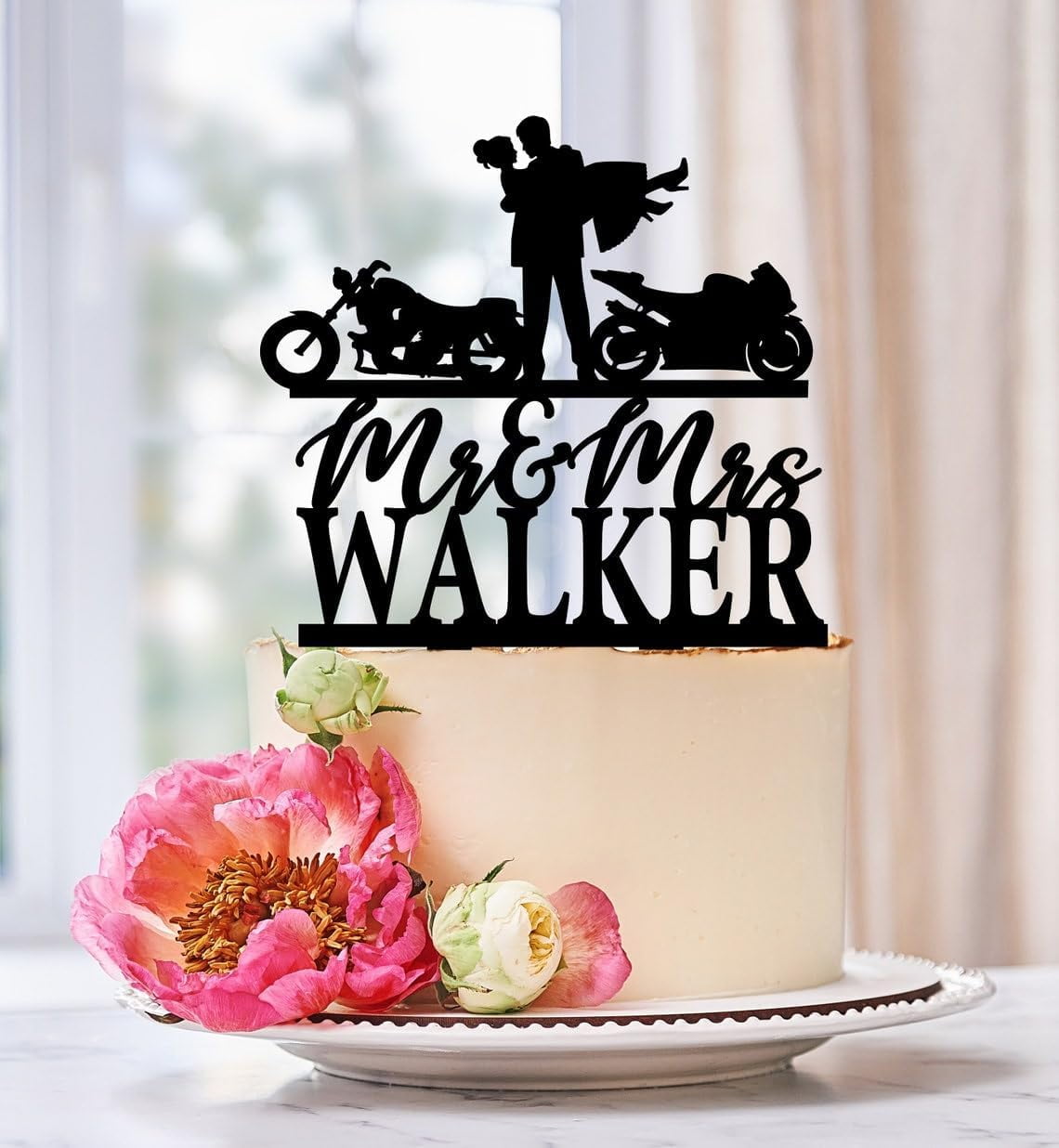 Personalized Acrylic Cake Toppers，Two Motorbike Cake Topper,Motorcycle ...