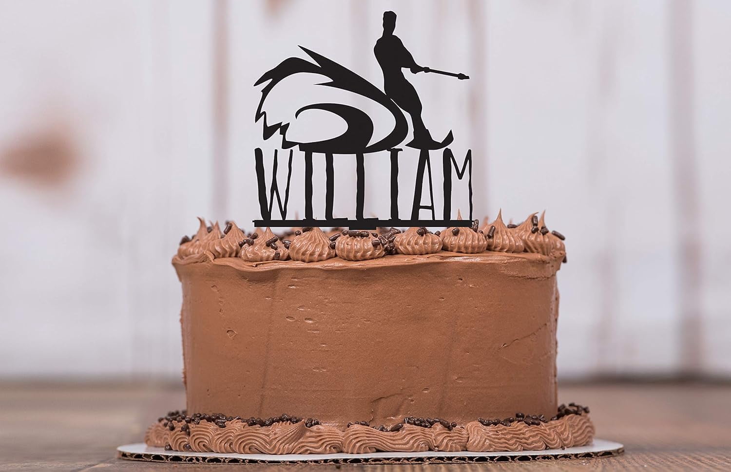Personalized Acrylic Cake Toppers, Water Skier Cake Topper with ...