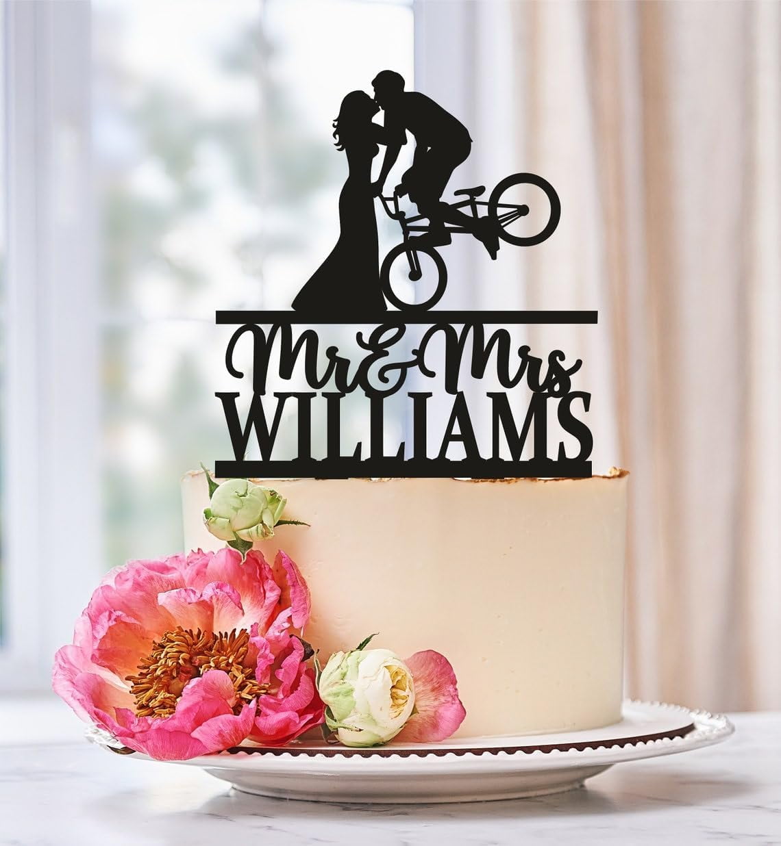 Personalized Acrylic Cake Toppers，Wedding Bicycle Cake Topper, Bicycle ...