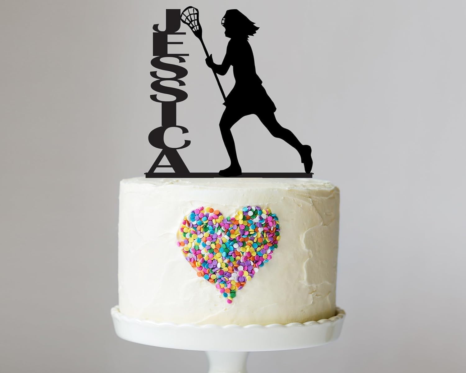 Personalized Acrylic Cake Toppers, Women's Lacrosse Cake Topper with ...