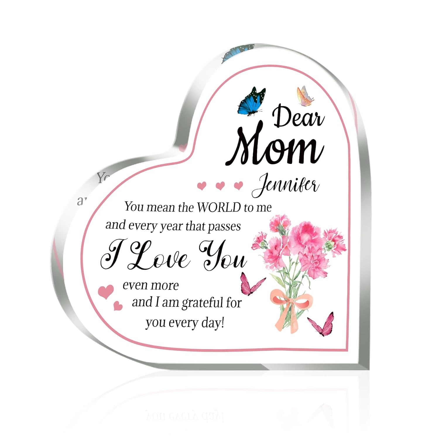Personalized Acrylic Heart Keepsake Gift for Mother - You Mean The ...