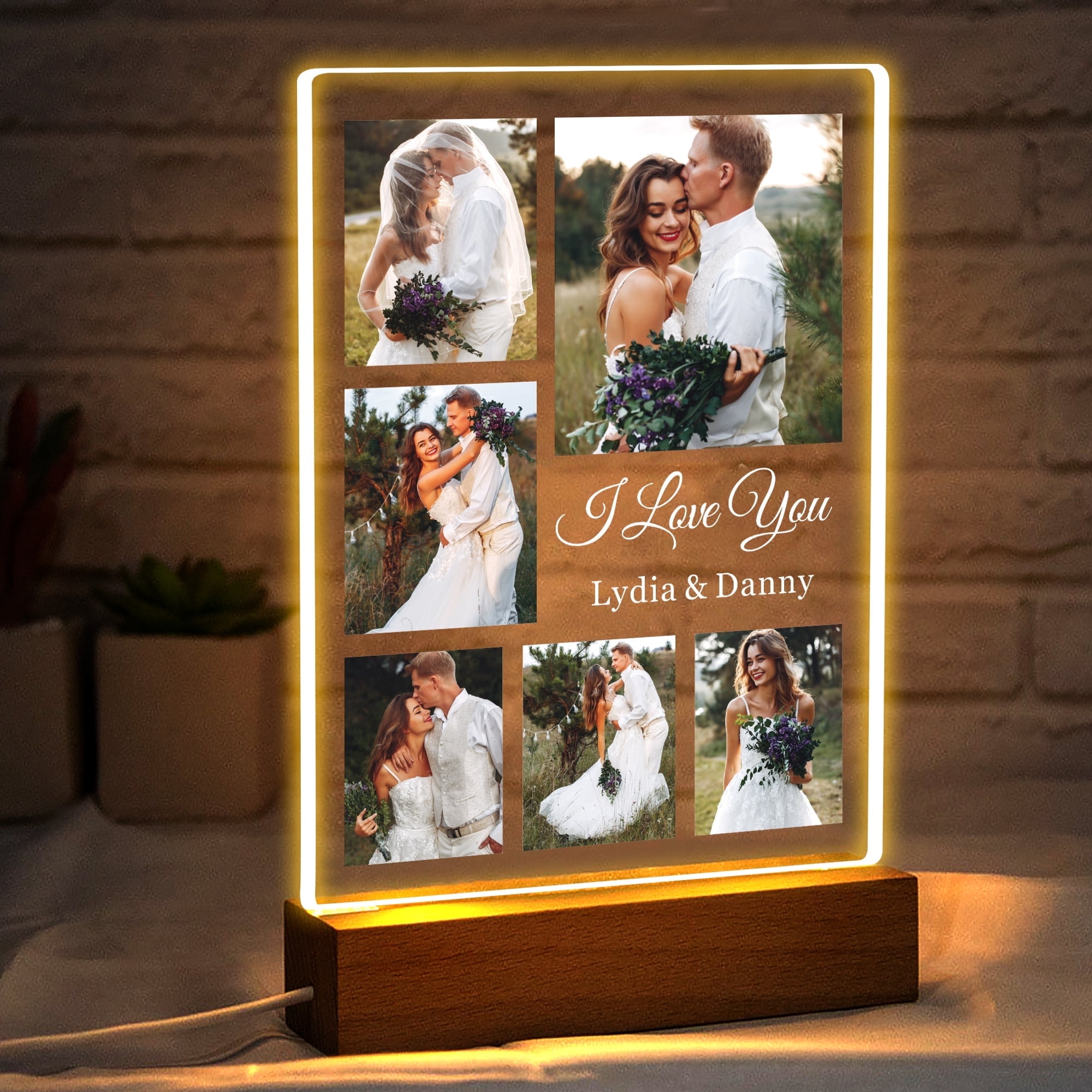 Personalized Acrylic Photo Night Light, Custom Picture Frame Light Up ...