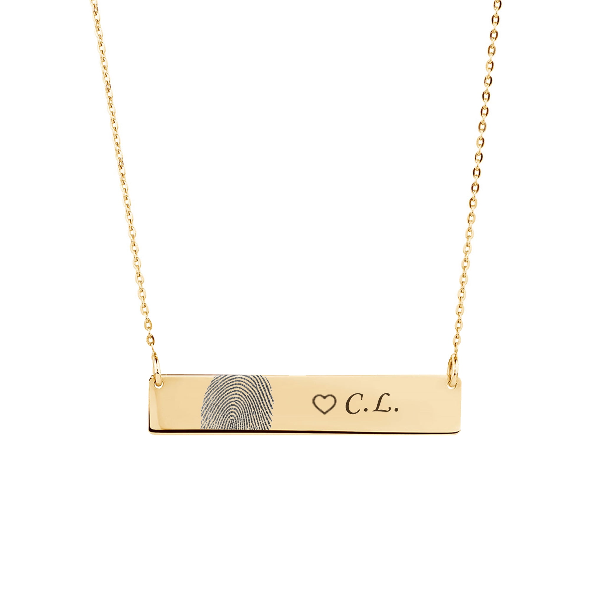 Personalized Actual Loved One's Fingerprint Stainless Steel Engravable ...