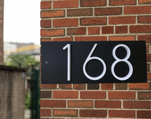 Personalized Address Plaque with Metal House Numbers for Outside ...