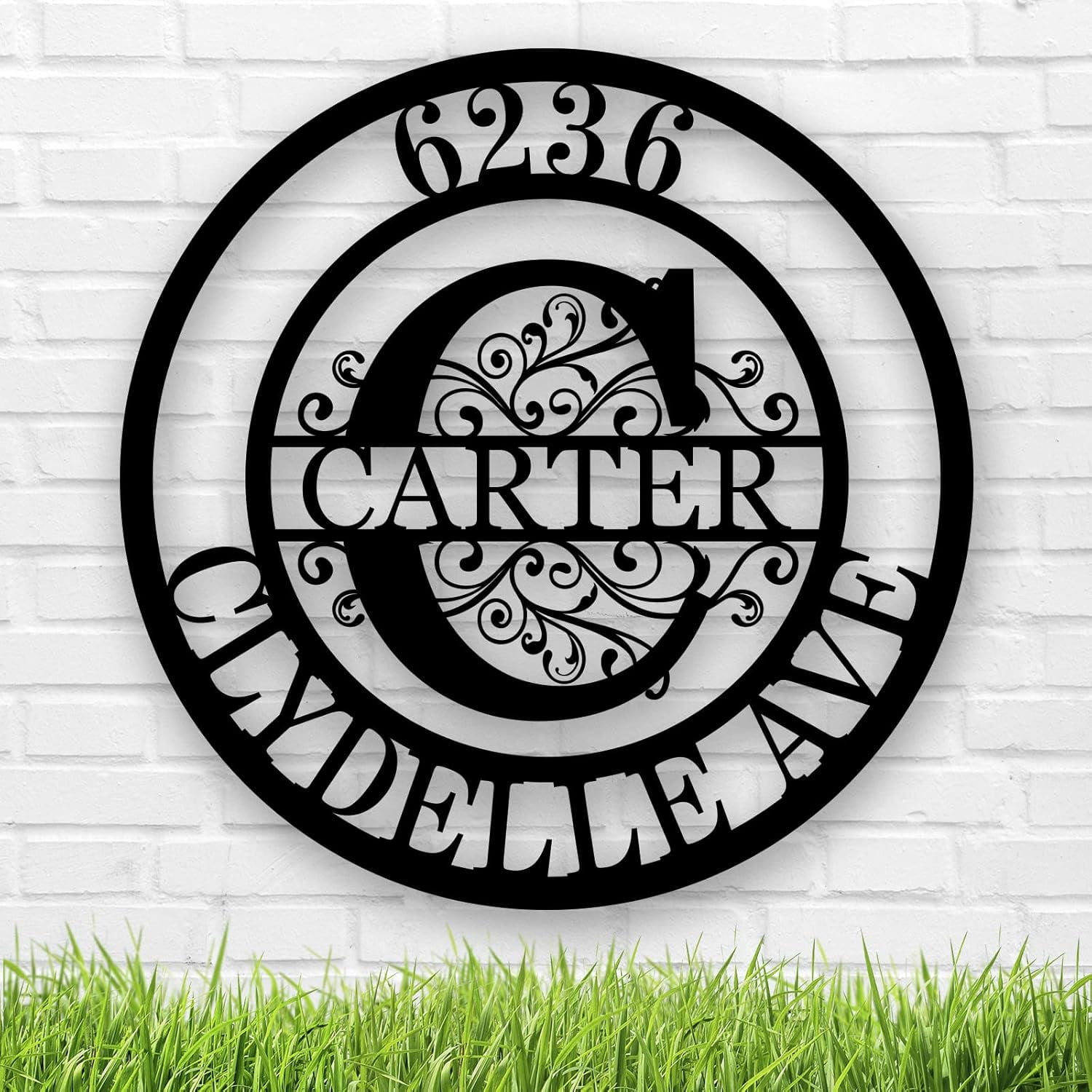 Personalized Address Sign with Initial and Last Name Custom House ...