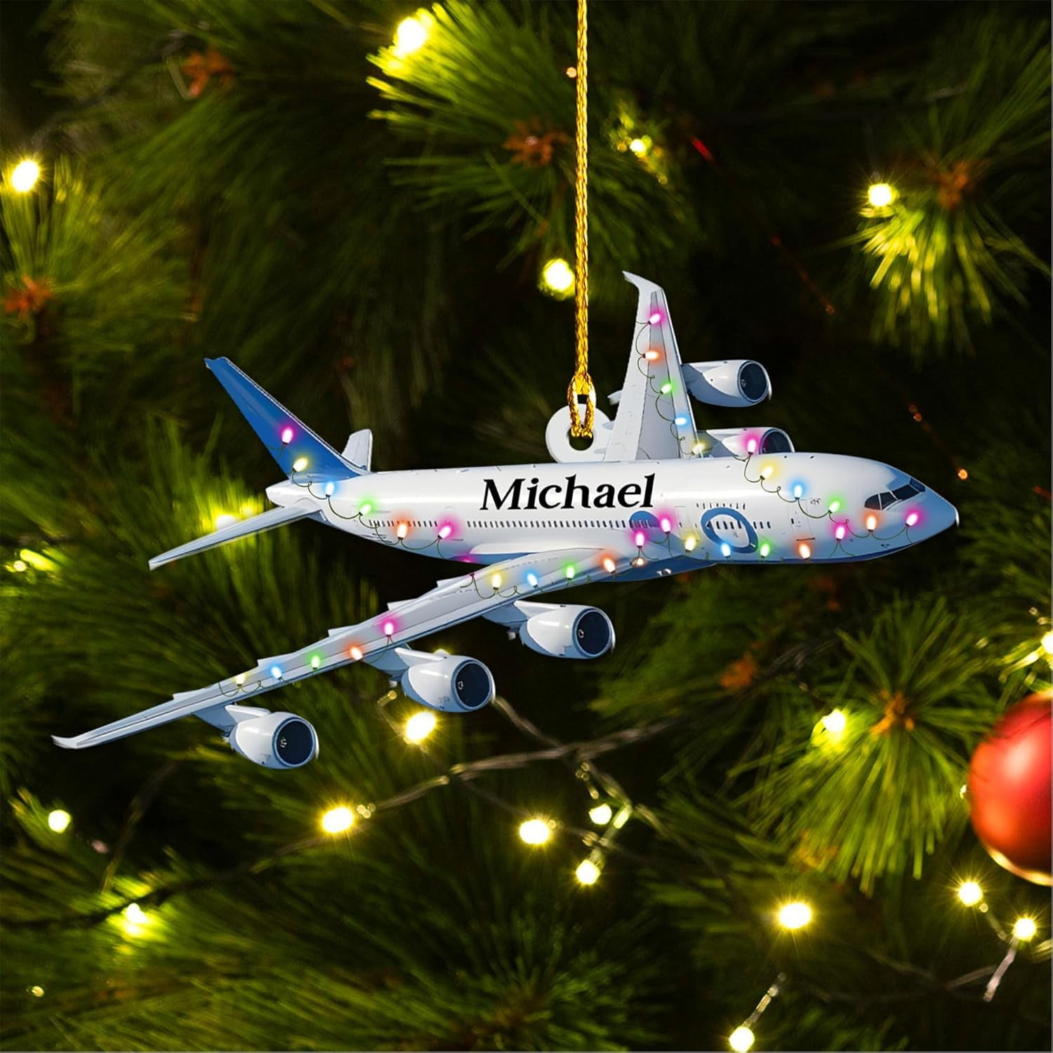 Personalized Airplane Christmas Ornaments 2024, Pilot Christmas Tree ...