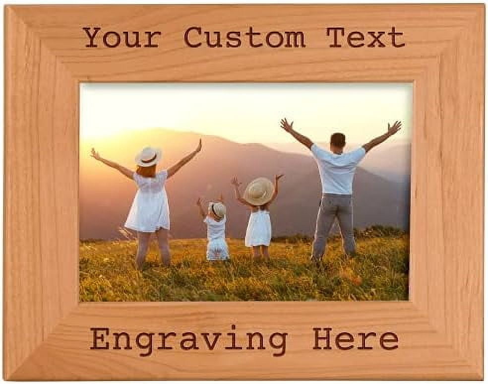 Personalized Alder Wood Photo Frame with Engraved Custom Name Text ...