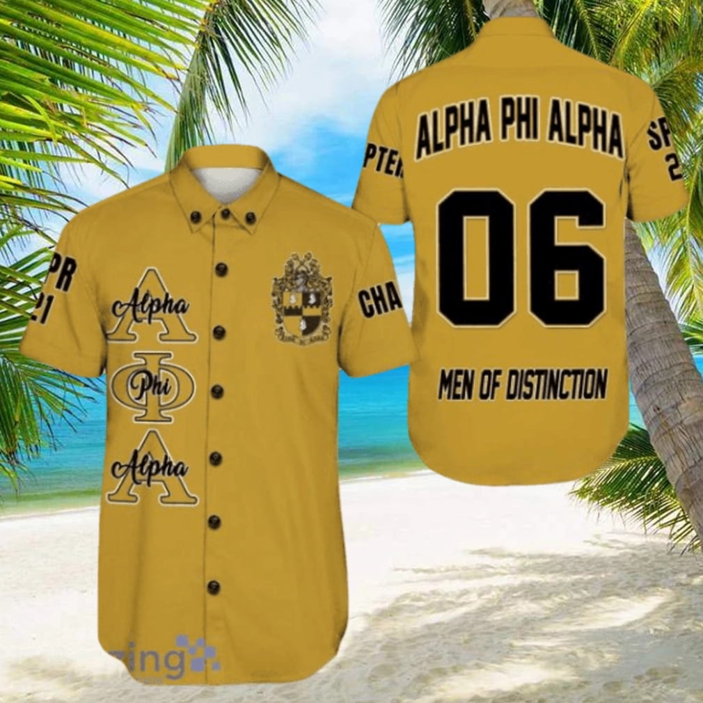 Personalized Alpha Phi Alpha Gold Hawaiian Shirt For Men And Women ...
