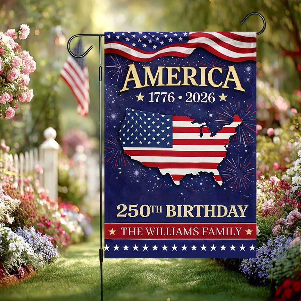 Personalized America 250 Birthday Patriotic Flag 28x40 POLE NOT ...