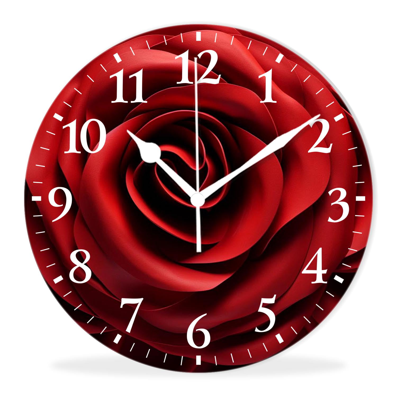 Personalized Analog Clock Non-Ticking Silent Wall Clocks Battery ...