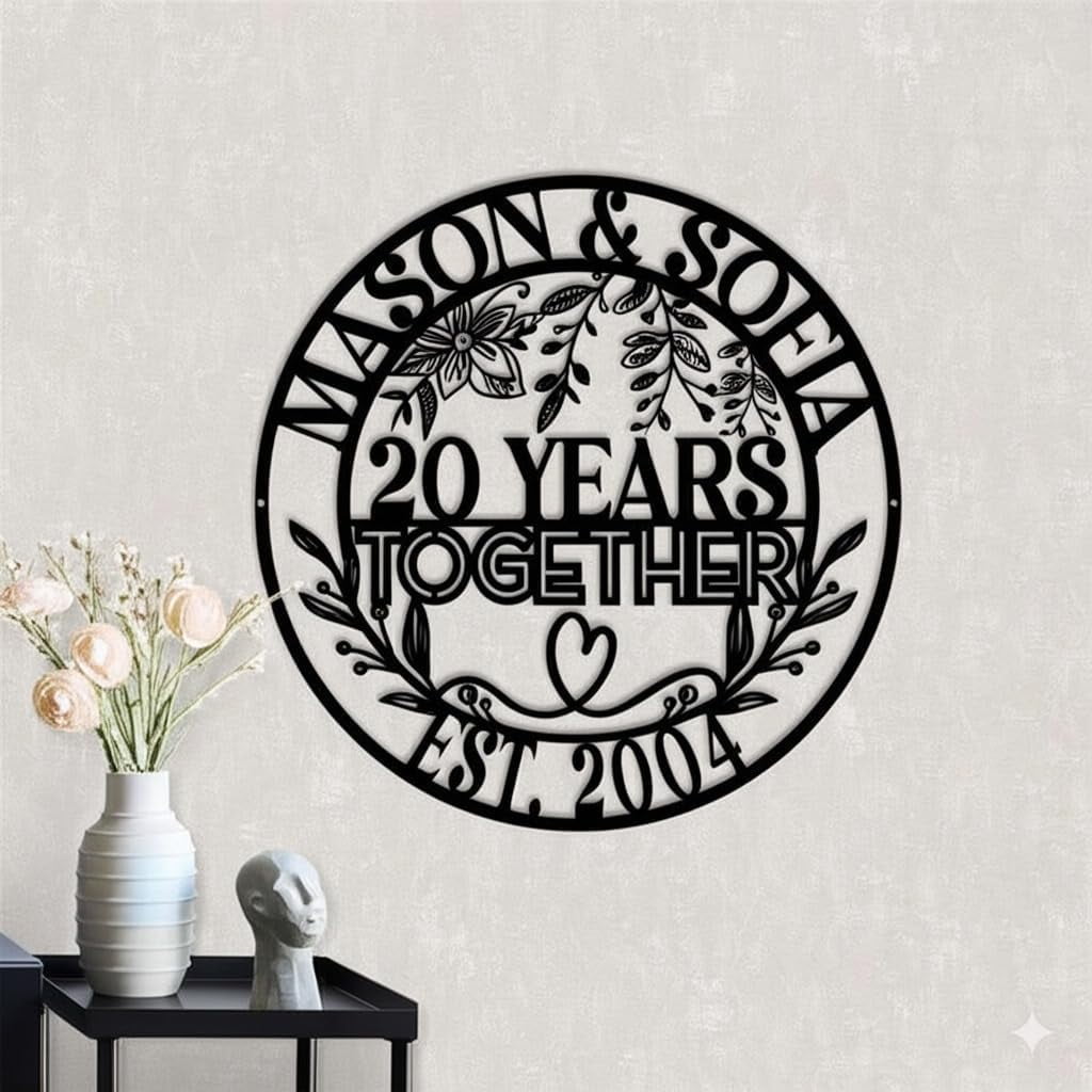 Personalized Anniversary Metal Sign – Custom Name Wall Decor to ...