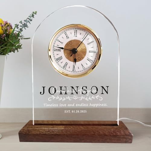 Personalized Anniversary Wedding Clock for Couple, Parents ...
