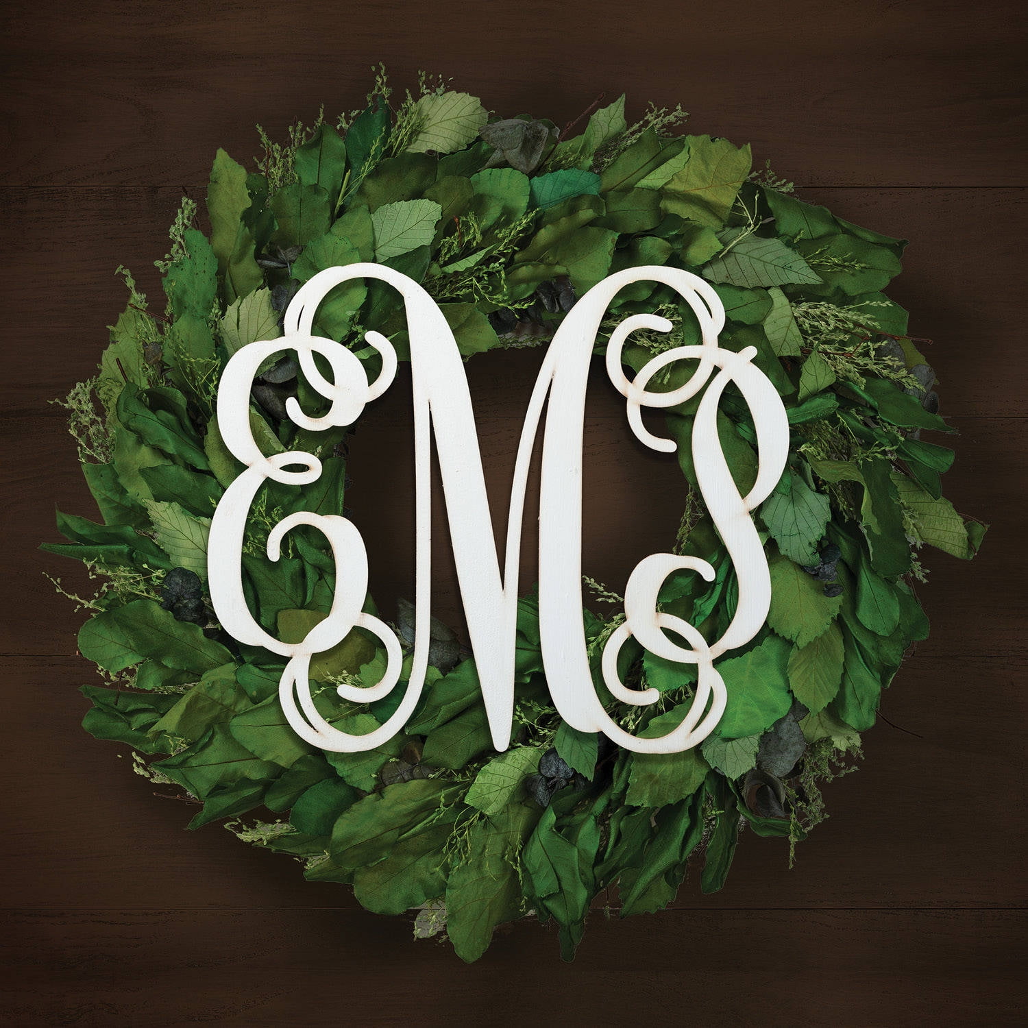 Personalized Antique White Wood Monogram Plaque - Walmart.com