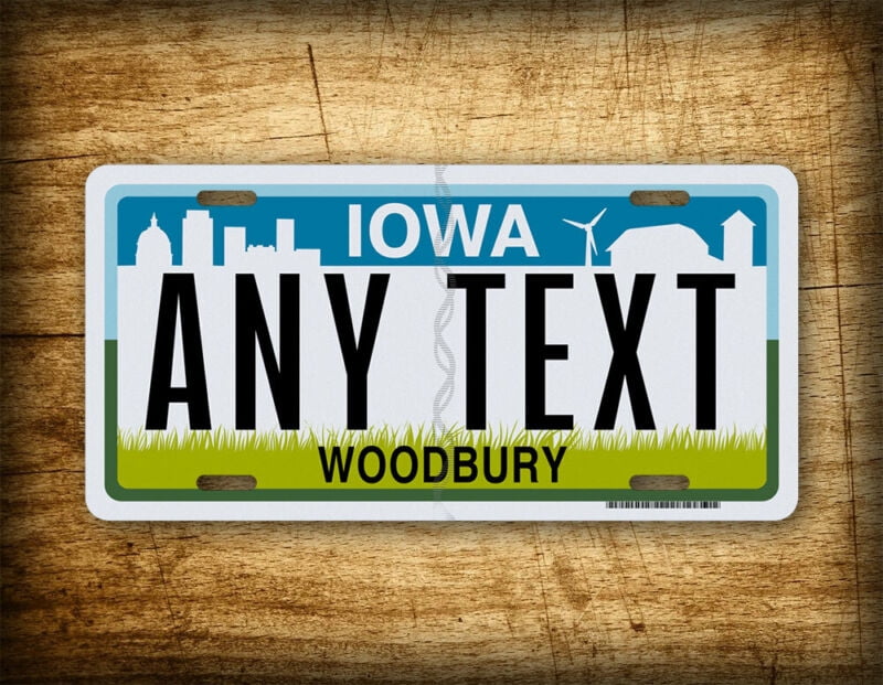 Personalized "Any Text" Iowa License Plate - Aluminum ( 12 inch x 6 ...