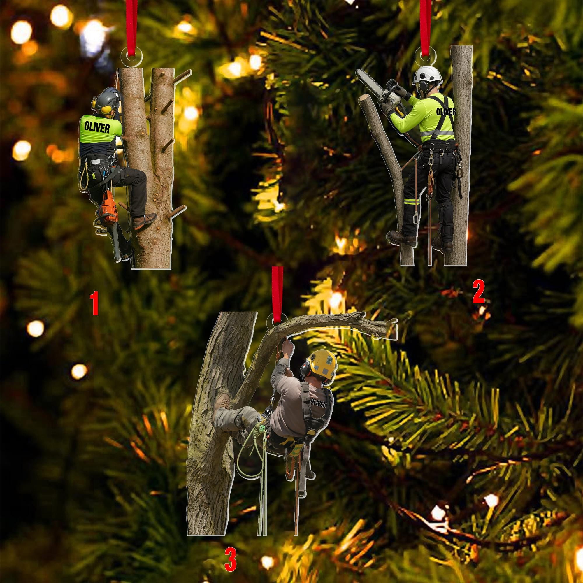 Personalized Arborist 2D Flat Ornament 2025 + Logger/Tree Trimmer ...