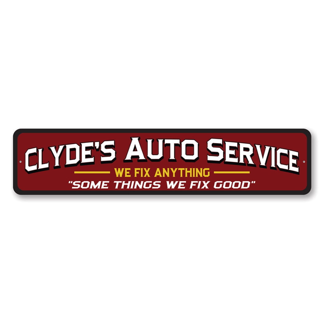 Personalized Auto Service Aluminum Metal Decor Sign - 4x18 inches ...