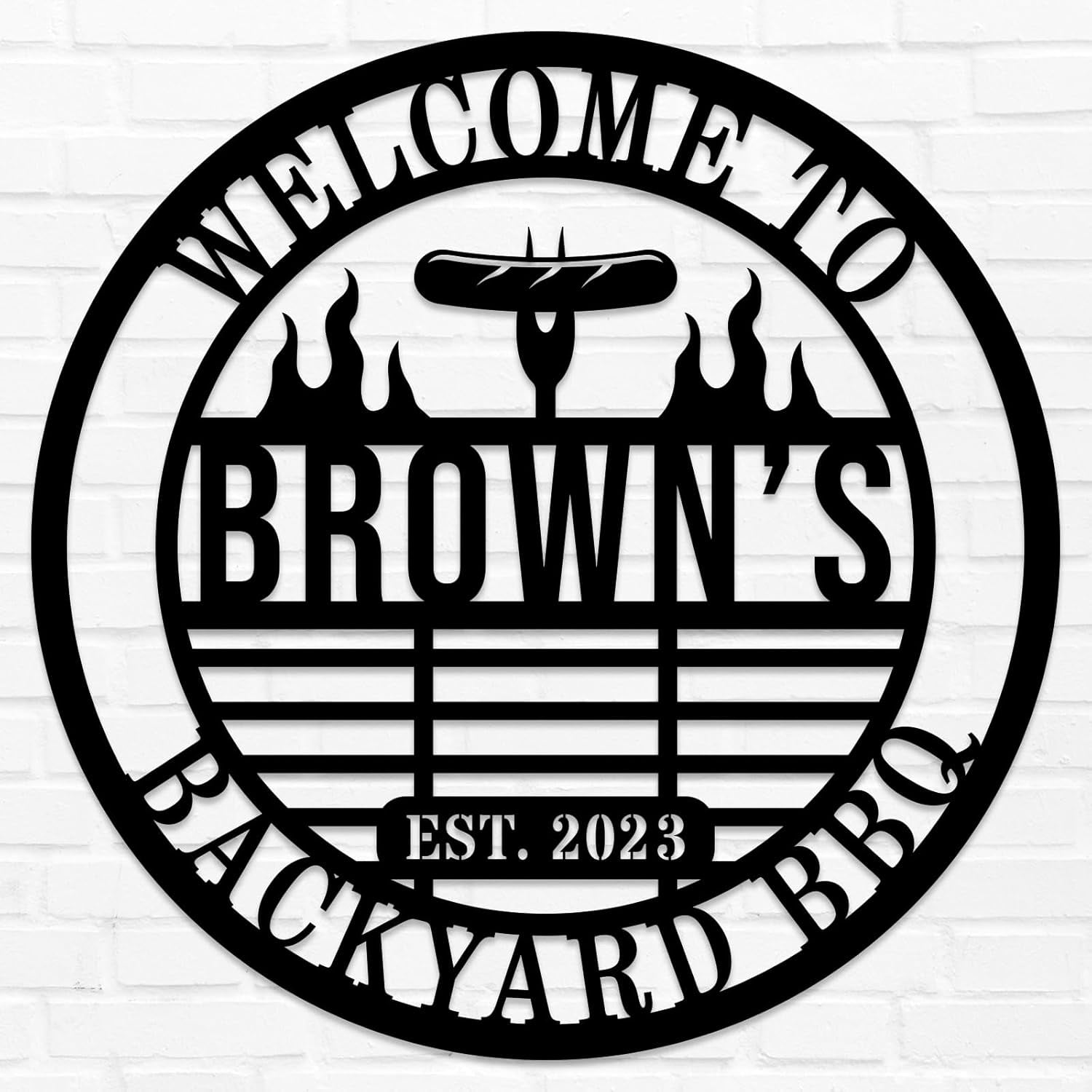 Personalized BBQ Grill Name Sign Custom Grill Sign Outdoor Kitchen ...