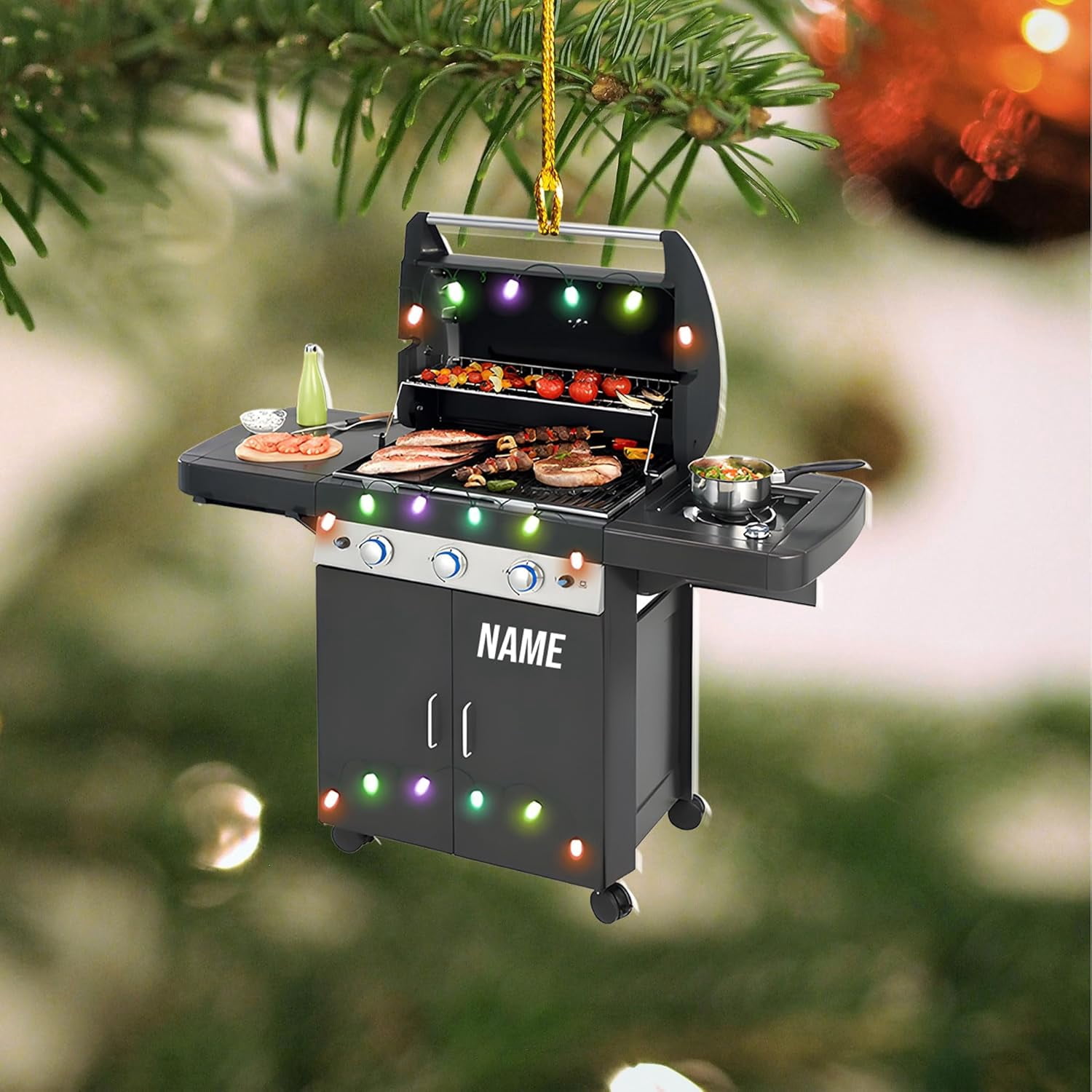 Personalized BBQ Grill Ornaments 2024, Barbecue Ornament, Acrylic 2D ...