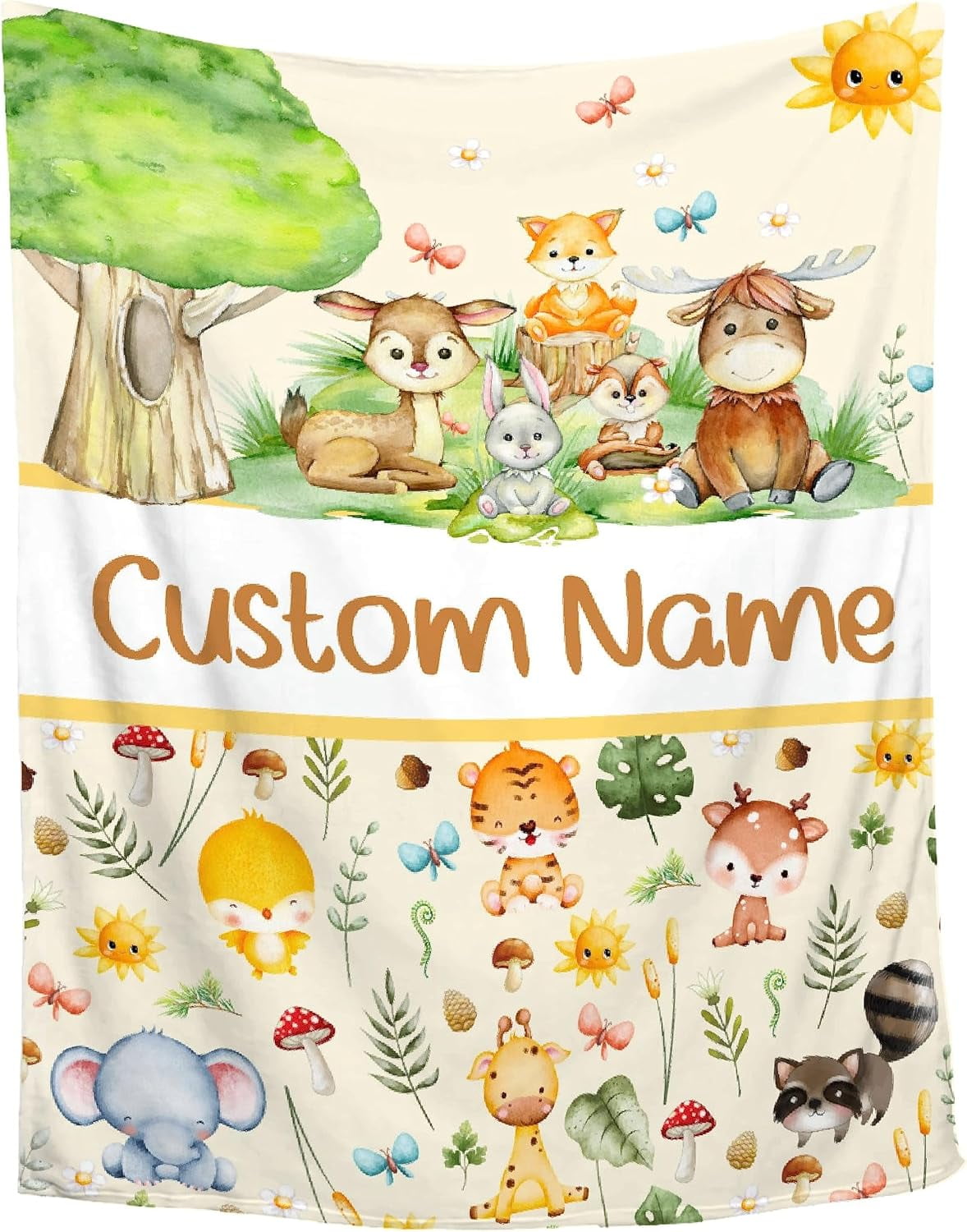 Personalized Baby Blanket for Girls Boys Animals Custom Baby Blanket ...