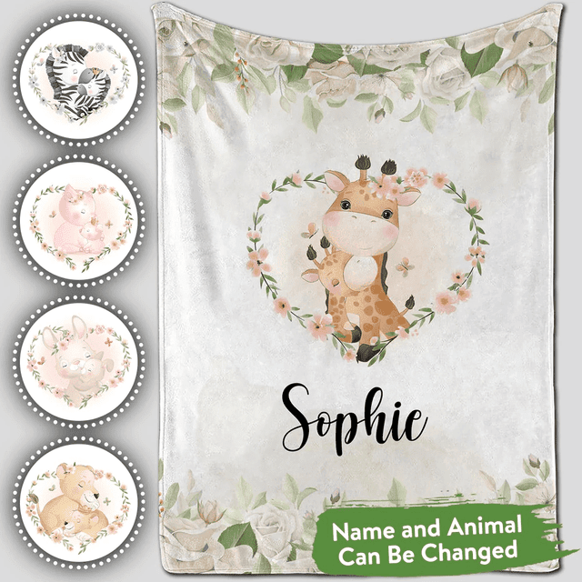 Personalized Baby Blankets with name, Giraffe, Horse, Pig and Bunny ...
