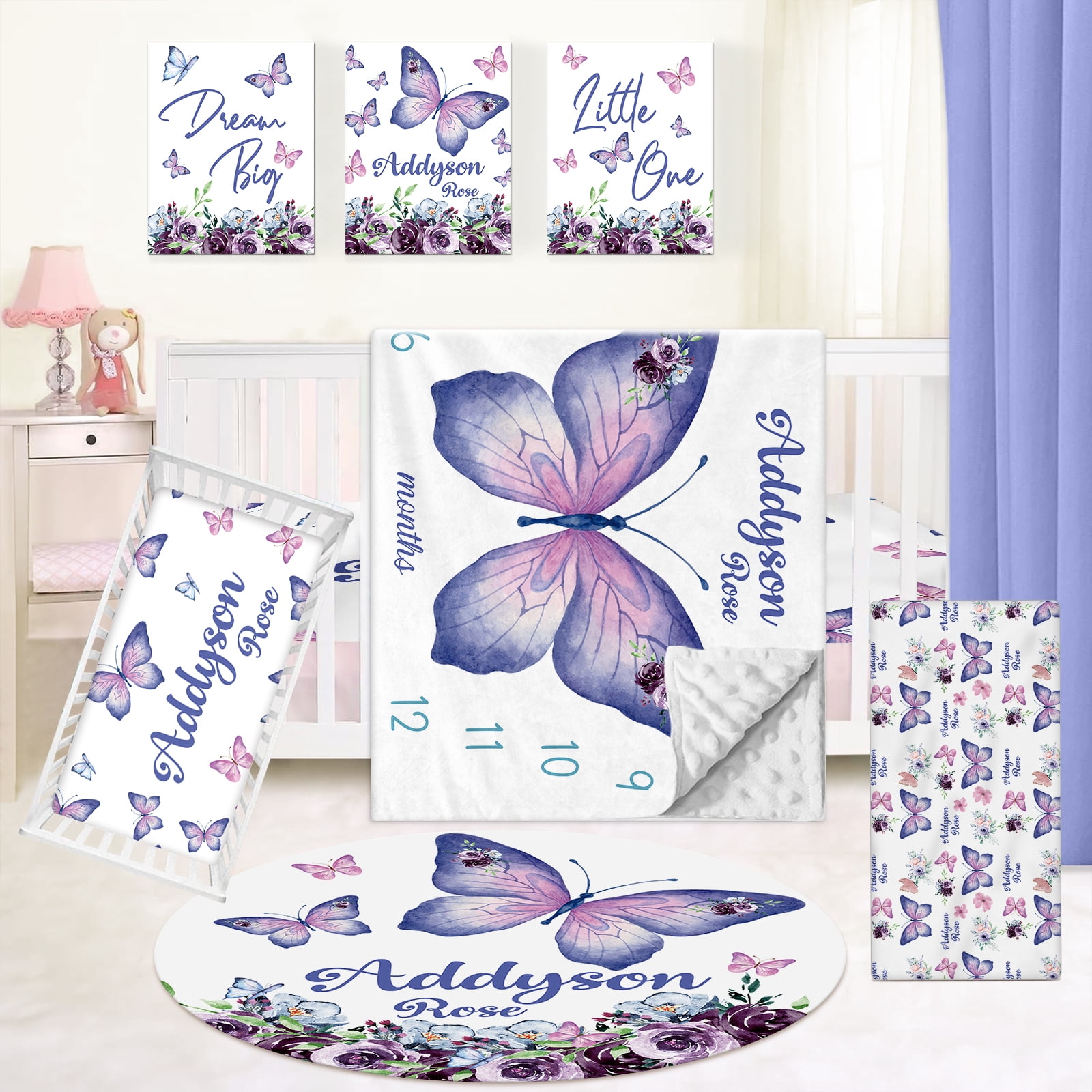 Personalized Baby Crib Bedding Set - 5 Piece Custom Name Baby Crib Sets ...