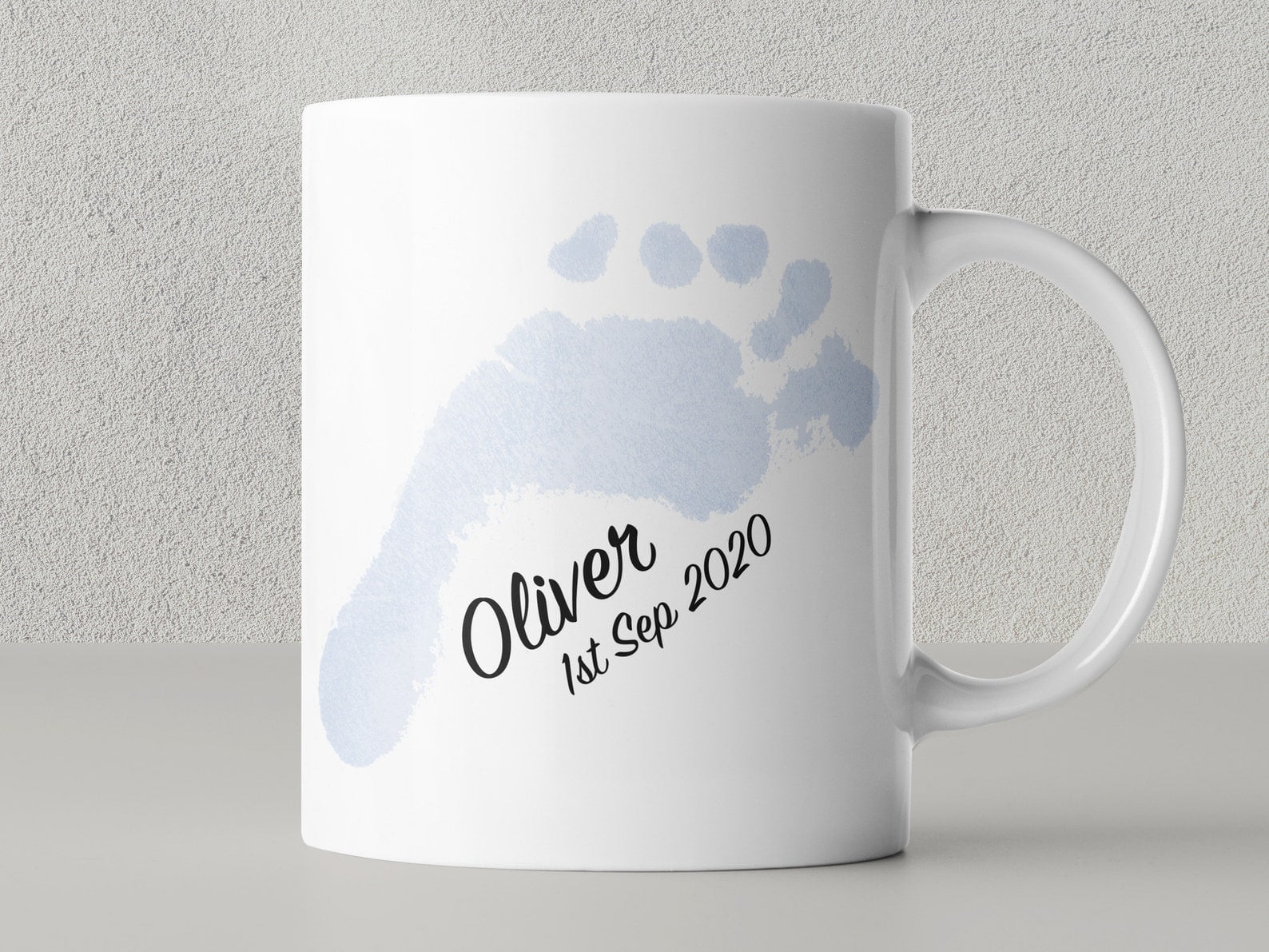 Personalized Baby Footprint Mug, Father's Day Baby Keepsake, Custom Dad ...