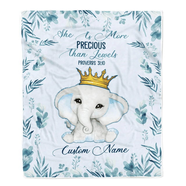 Personalized Baby Girl Blanket From Mom Aunt Elephant She Is More ...