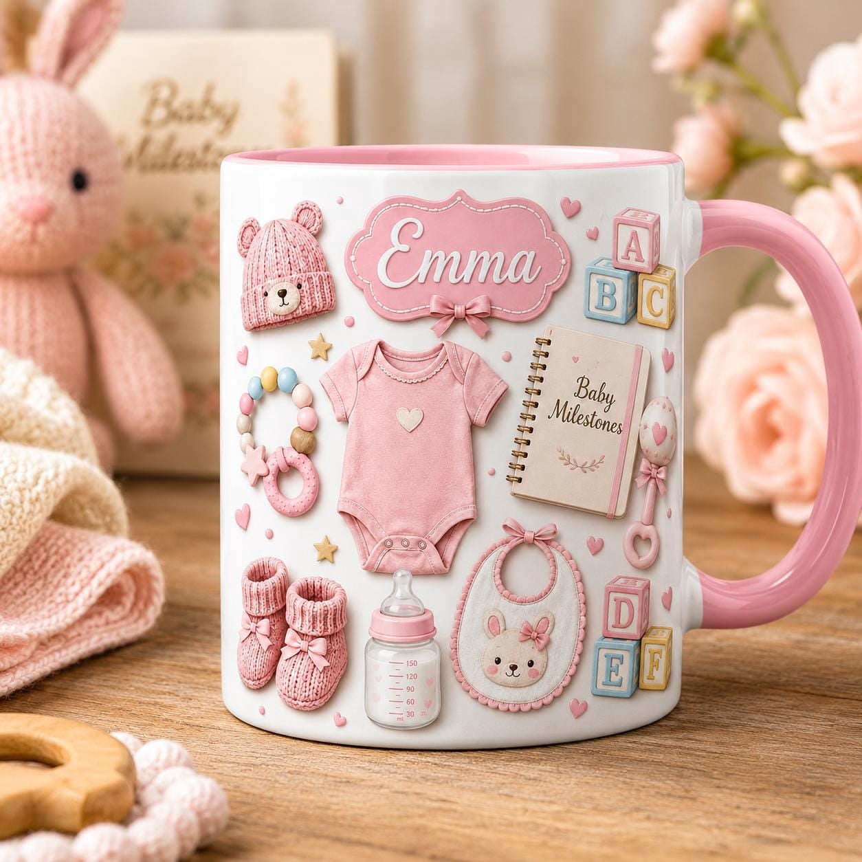 Personalized Baby Mug, Custom Baby Name Coffee Cup, New Baby Gift, Baby ...