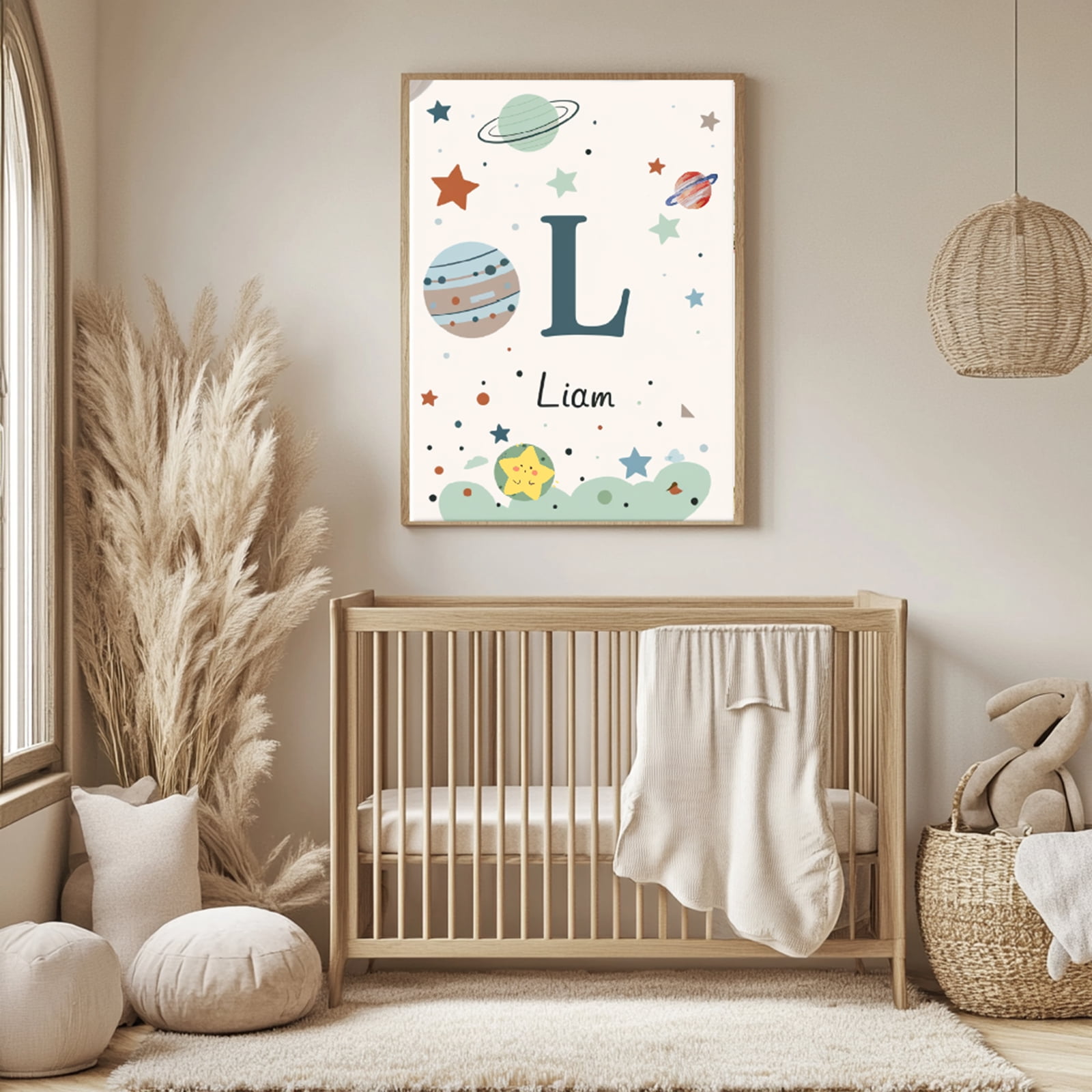 Personalized Baby Name Canvas Wall Art Print, Nursery Decor Poster for ...
