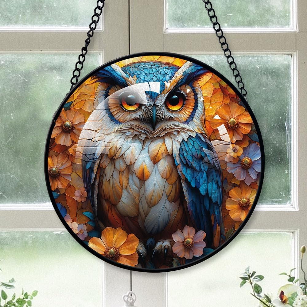 Personalized Baby Owl Suncatcher Stained Glass, Baby Owl Originally ...