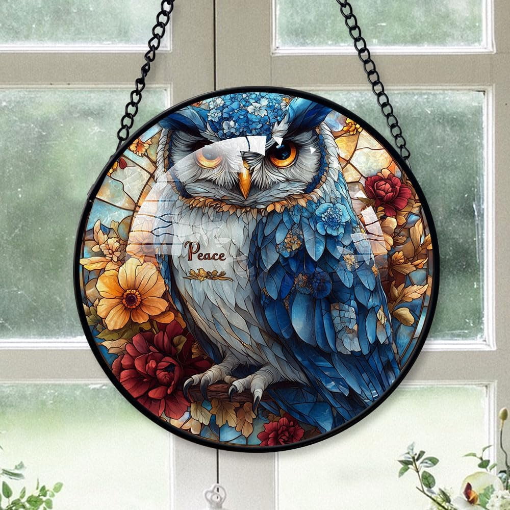 Personalized Baby Owl Suncatcher Stained Glass Suncatchers, Baby Owl ...
