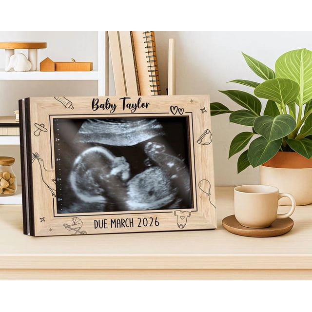 Personalized Baby Ultrasound Photo Frame, Pregnancy Announcement Reveal ...