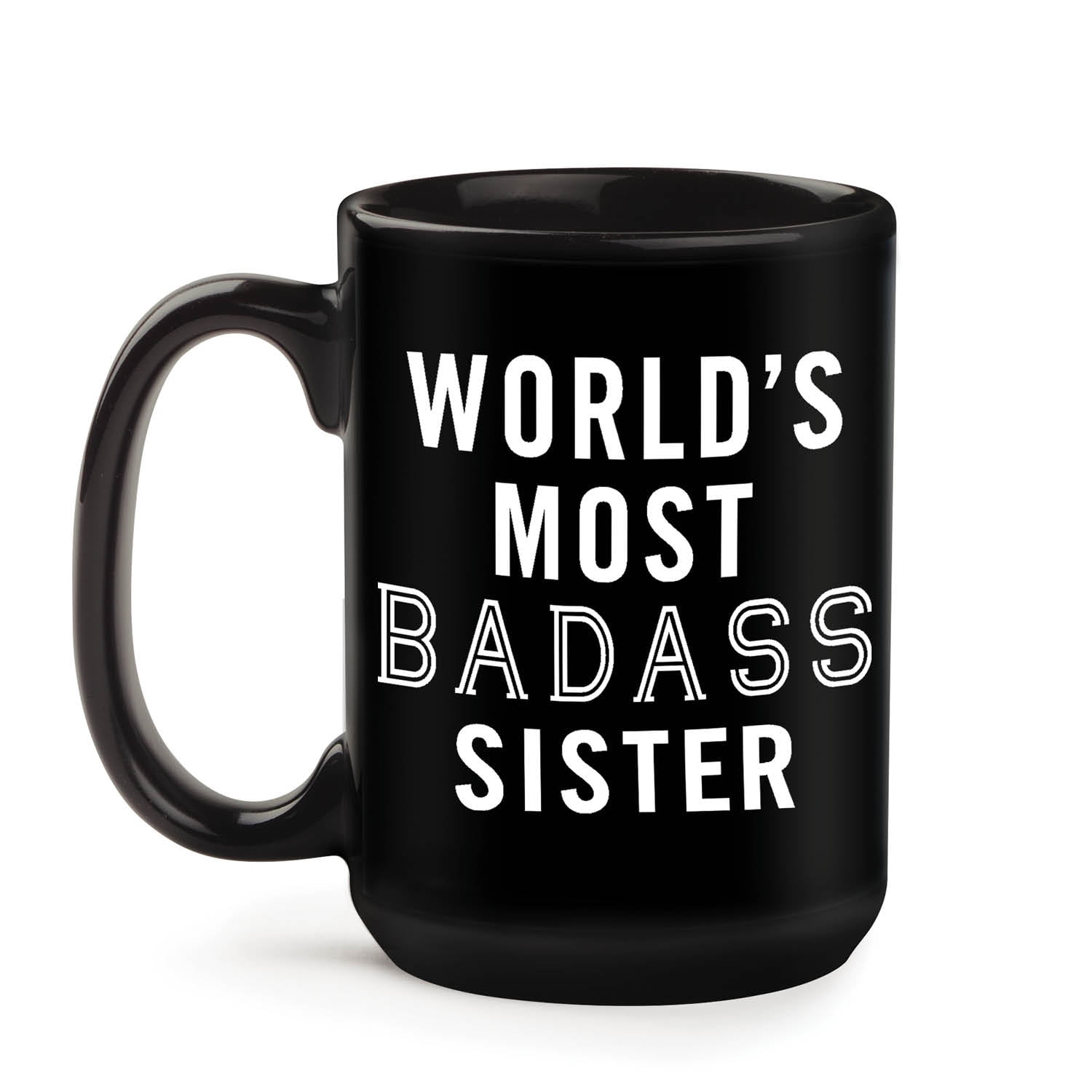 Personalized Badass Sister Black Mug - Walmart.com