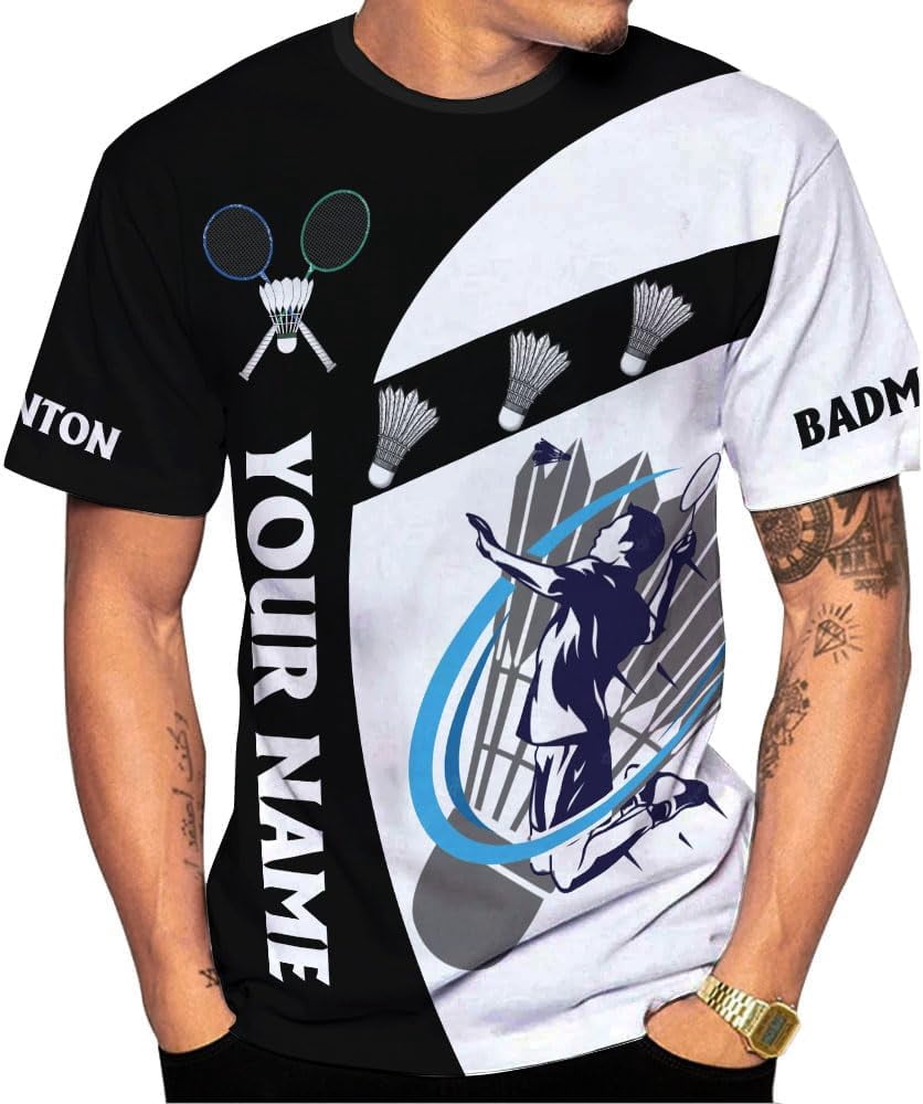 Personalized Badminton Shirt 3D Over Print, Badminton Players T-Shirt ...