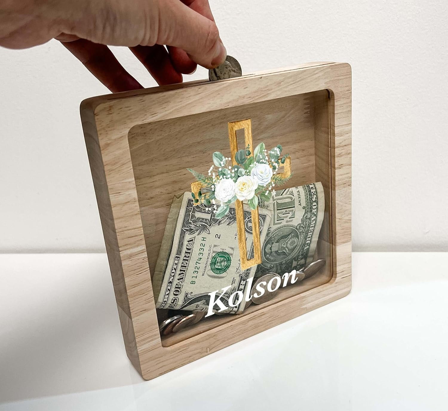Personalized Baptism Money Box Savings Piggy Bank Coin Bank Nursery ...