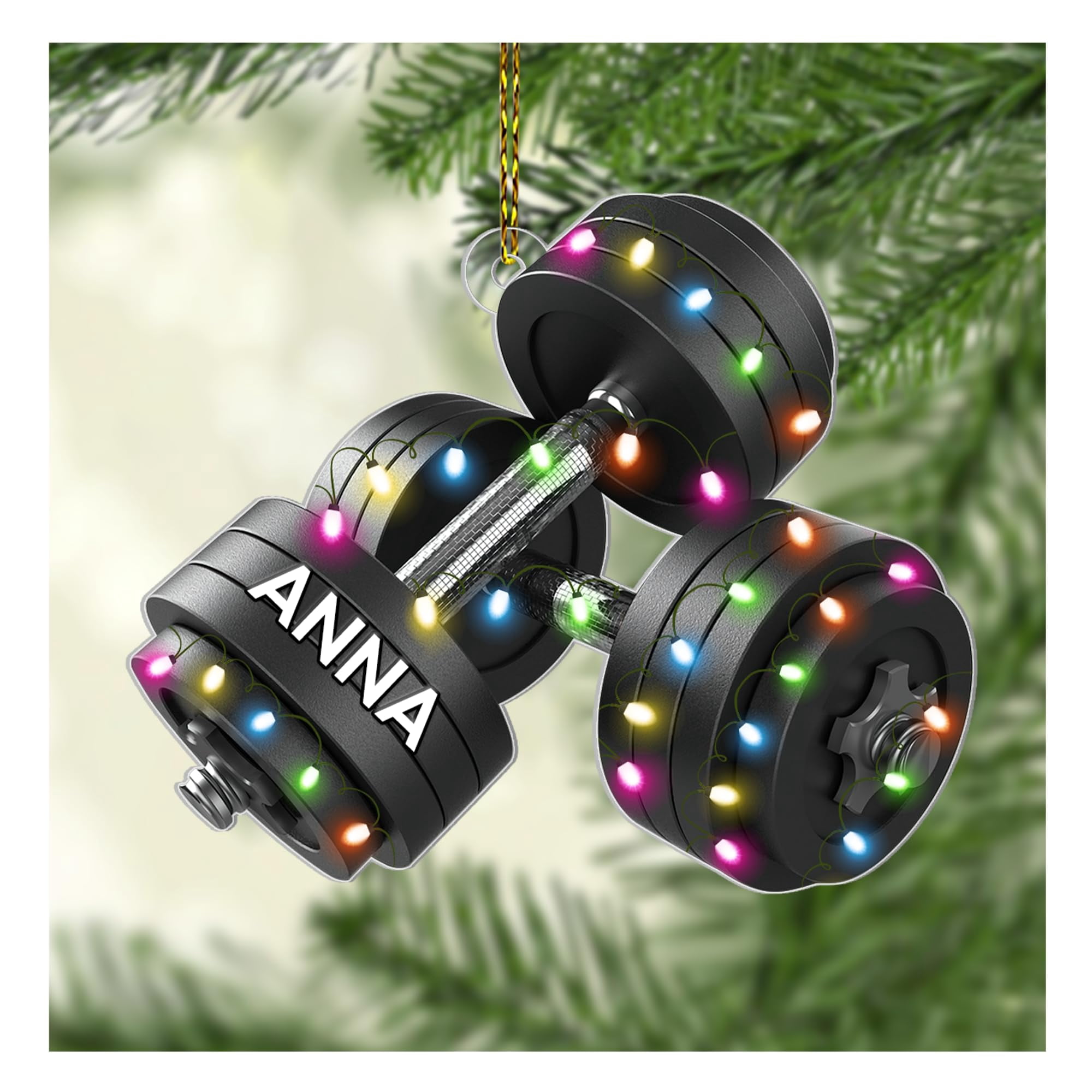 Personalized Barbell 2D Flat Ornament - Weightlifting Gifts for Men ...