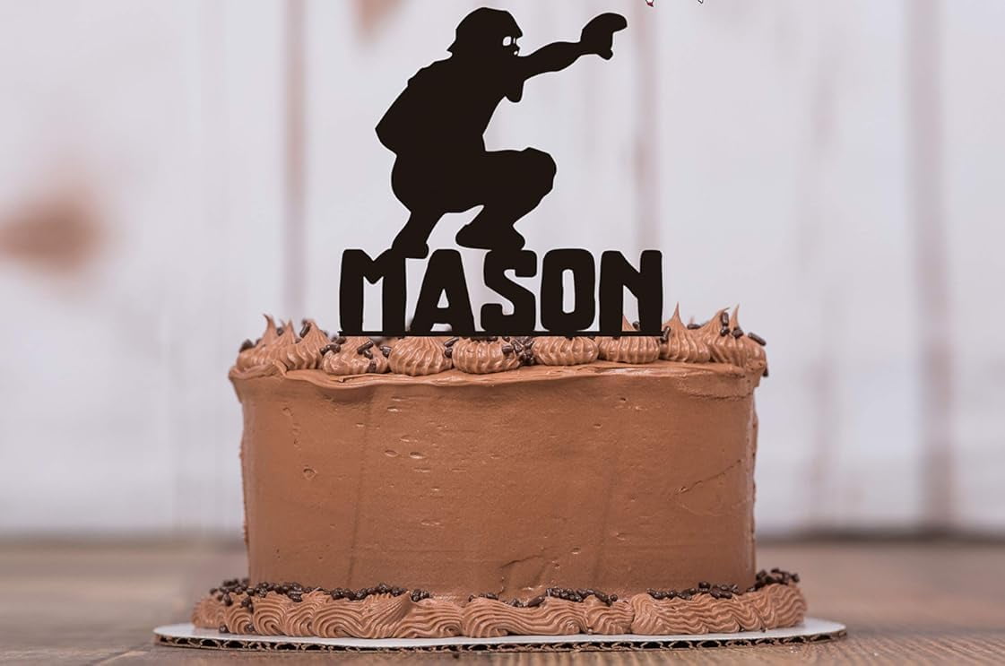 Personalized Baseball Catcher Cake Topper with Keepsake Base, Baseball ...