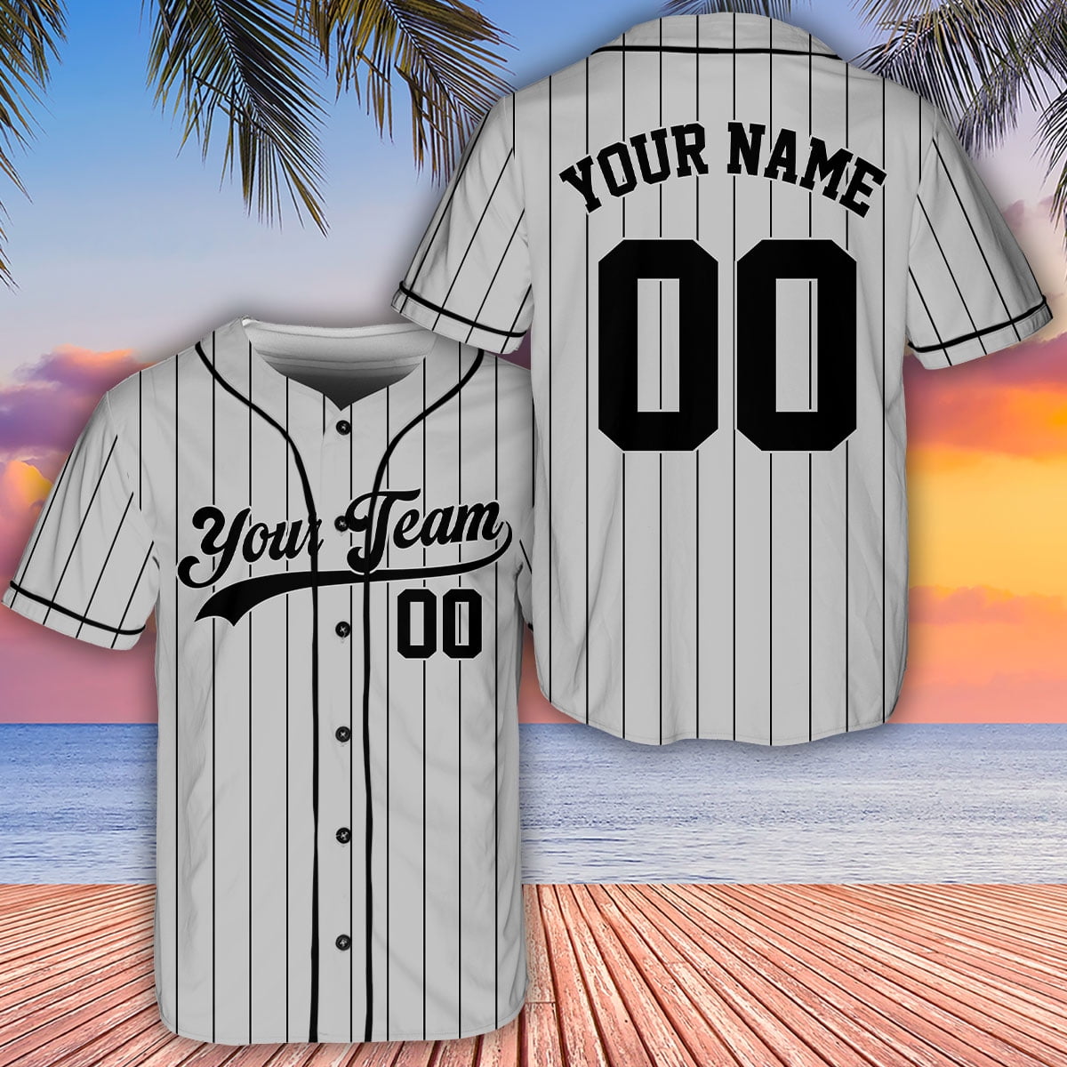 Personalized Baseball Jersey, Adult And Kid Pinstripe Baseball Jersey ...
