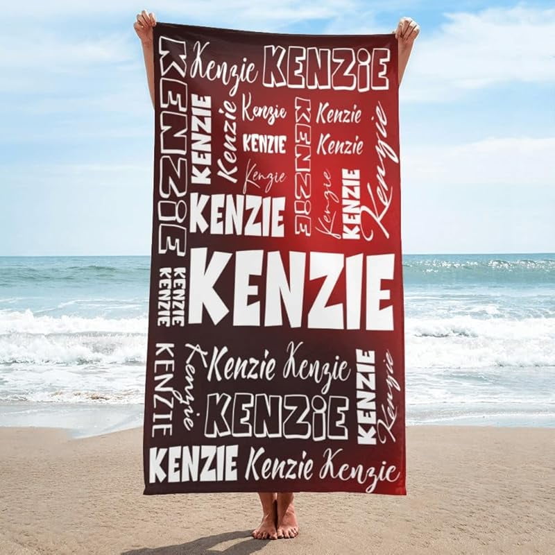 Personalized Beach Towels with Names for Adults Kids,Microfiber Beach ...