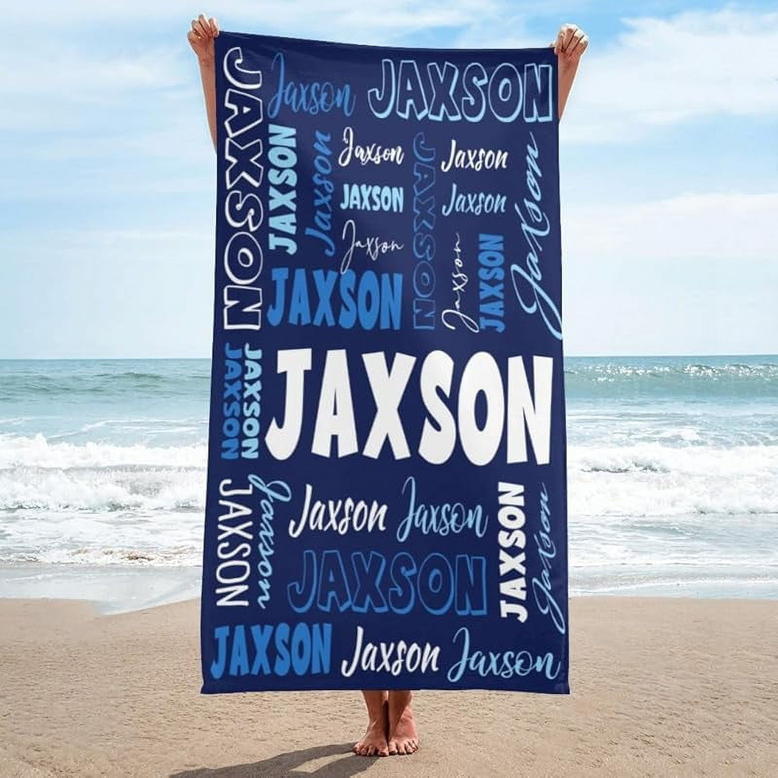 Personalized Beach Towels with Names for Adults Kids,Microfiber Beach ...
