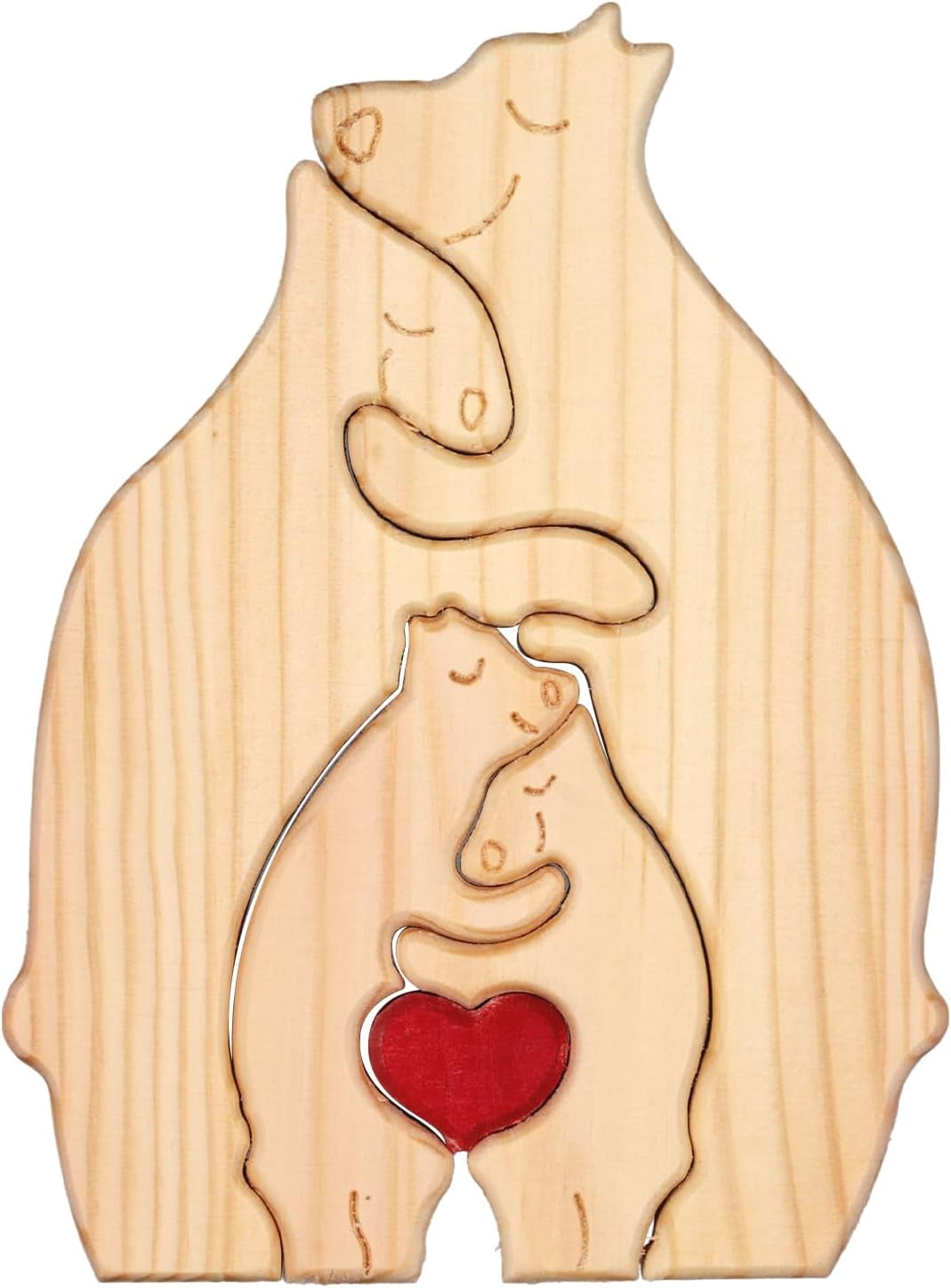 Personalized Bear Family Wooden Art Puzzle, Wooden Bear Jigsaw Puzzle ...