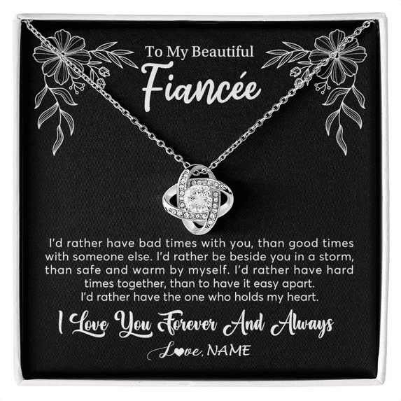 Personalized To My Beautiful Fiancee Necklace Gifts From Fiance I'd ...