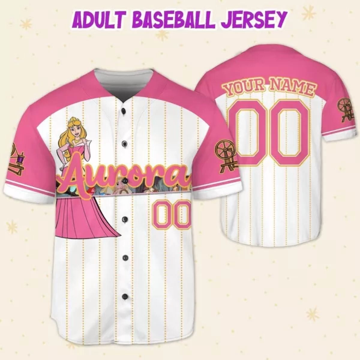 Personalized Beautiful Princess Aurora Sleeping Beauty 3D Baseball ...