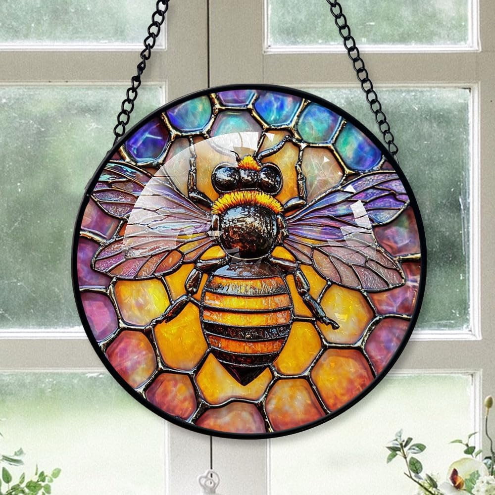 Personalized Bee Stained Glass 2025, Bee Xmas Gifts Ideas, Bee ...