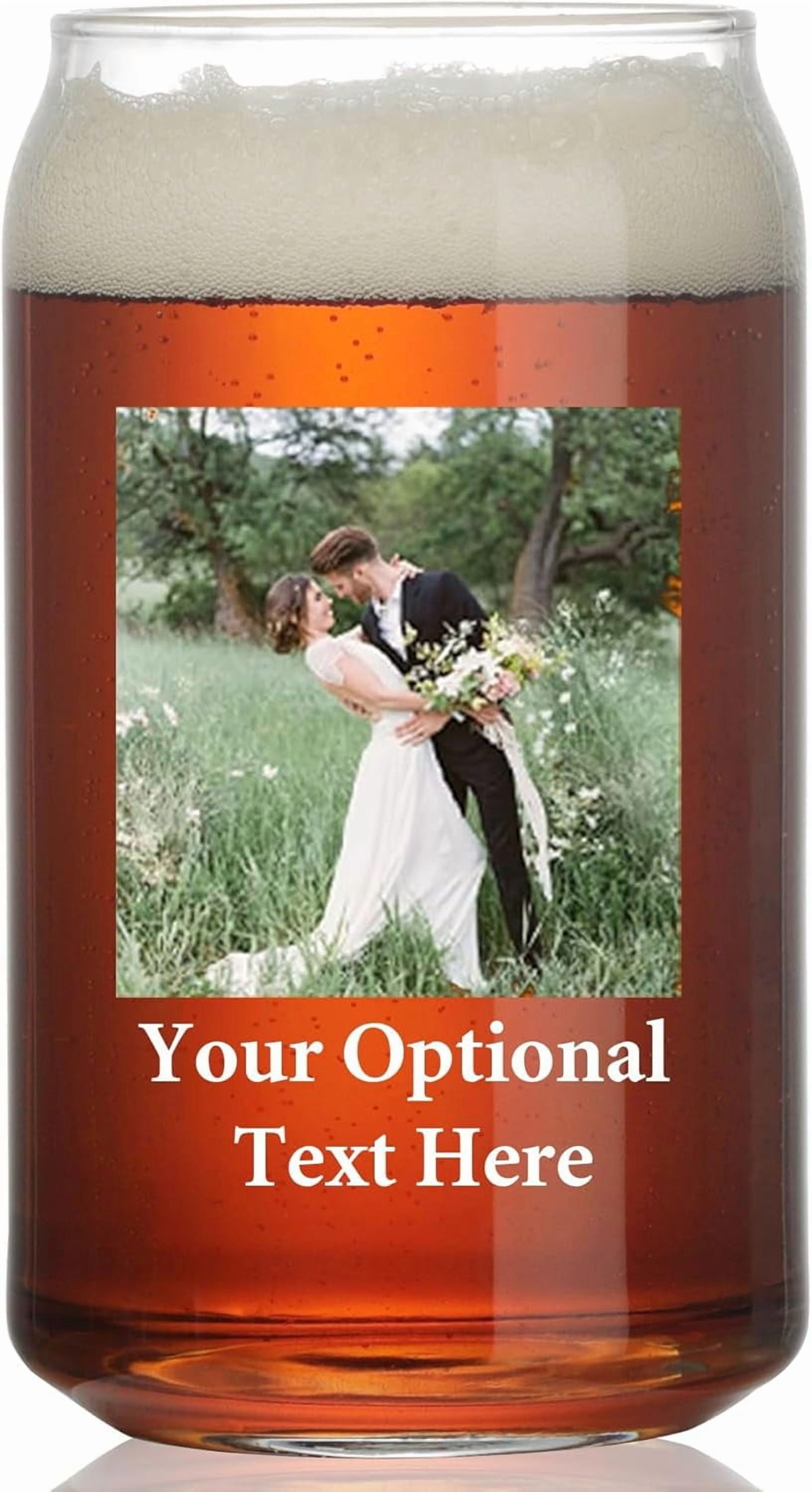 Personalized Beer Glass - 16oz Custom Beer Can Glassware with Photo ...