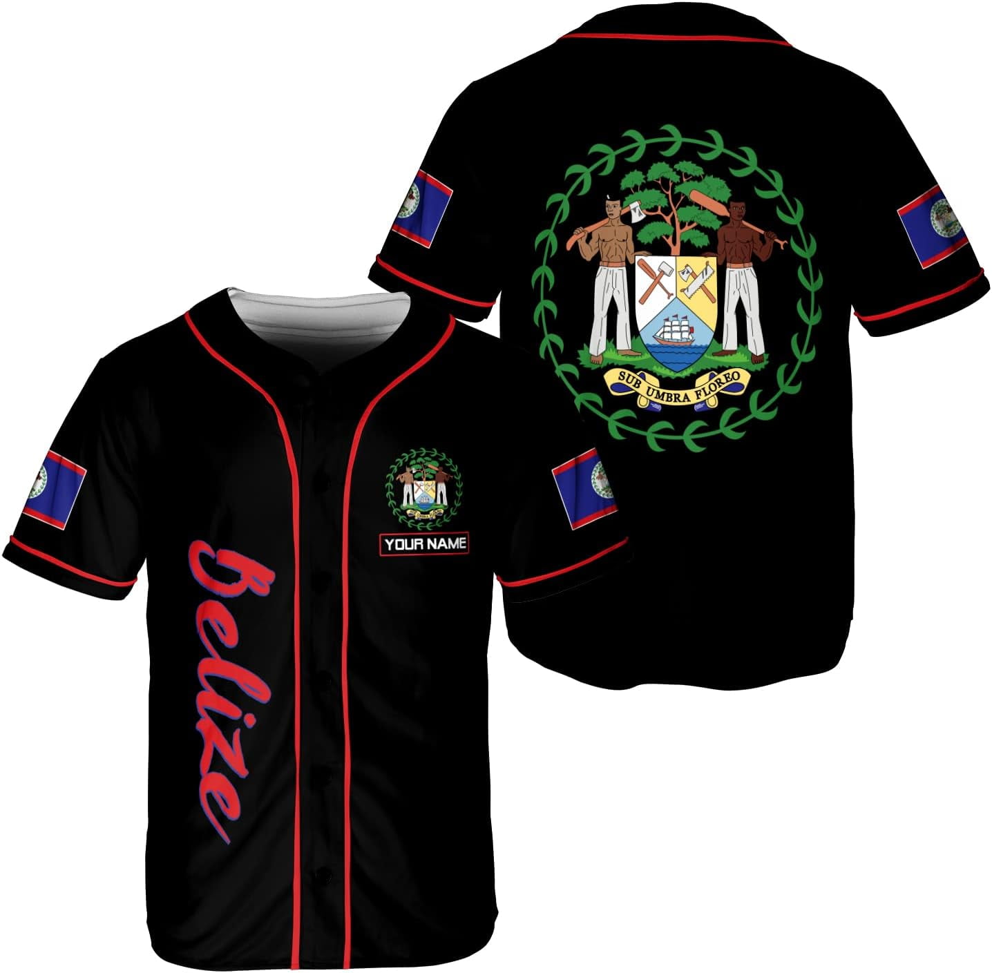 Personalized Belize Baseball Jersey Camisa Shirt, Belizean Flag Jersey, Belizean Pride Jersey ...