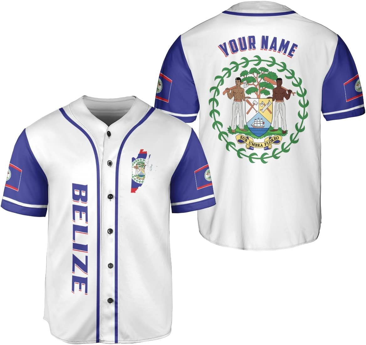 Personalized Belize Baseball Jersey Camisa Shirt, Belizean Flag Jersey ...
