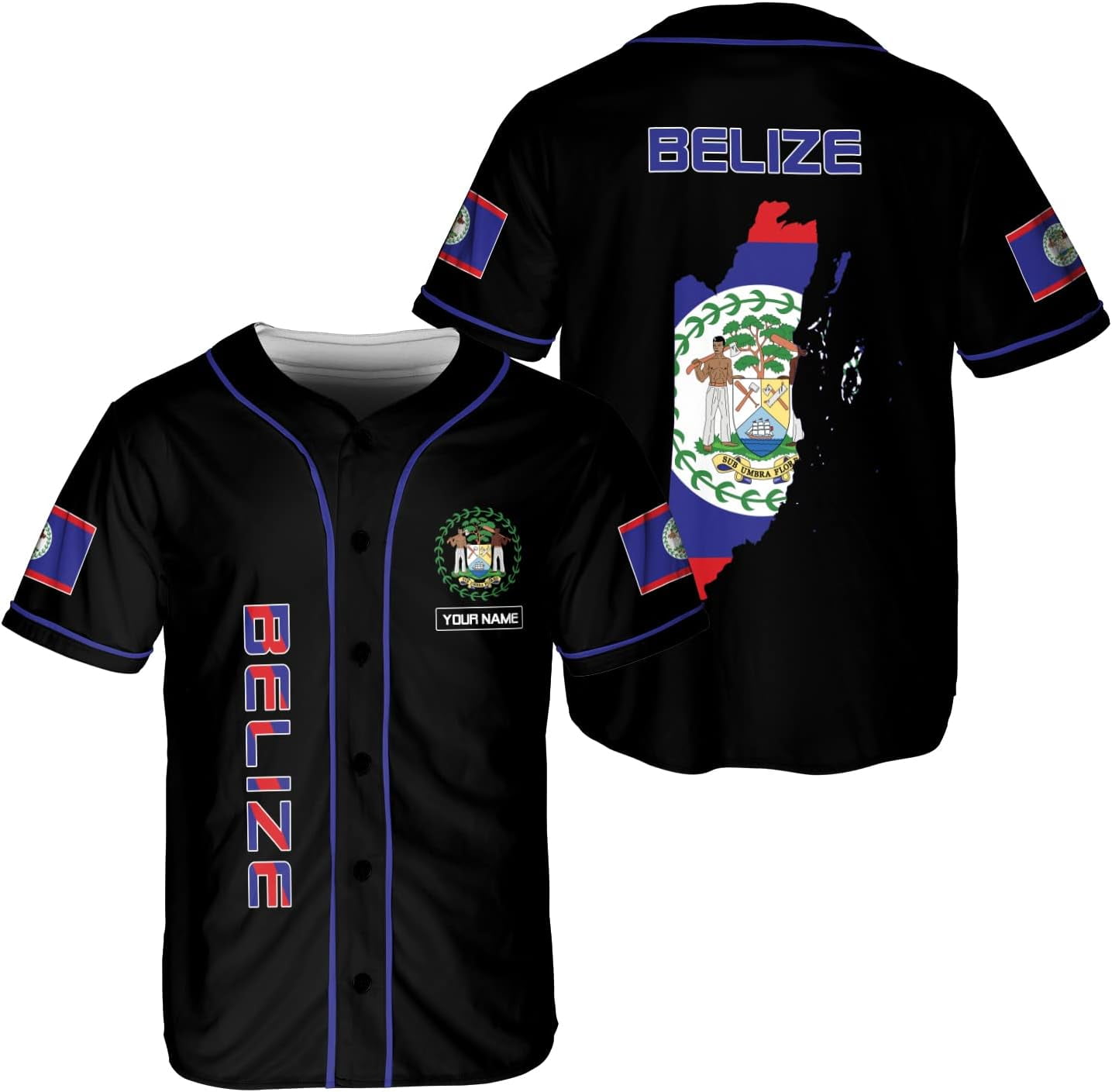 Personalized Belize Baseball Jersey Camisa Shirt, Belizean Flag Jersey ...